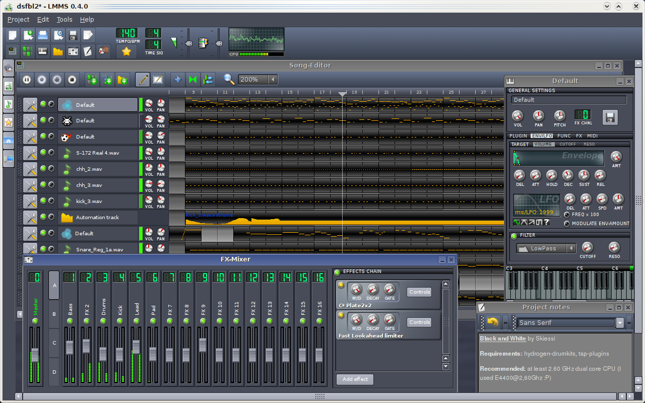 PC APPS → MuseScore, Finale: [소개] LMMS (Linux MultiMedia Studio)
